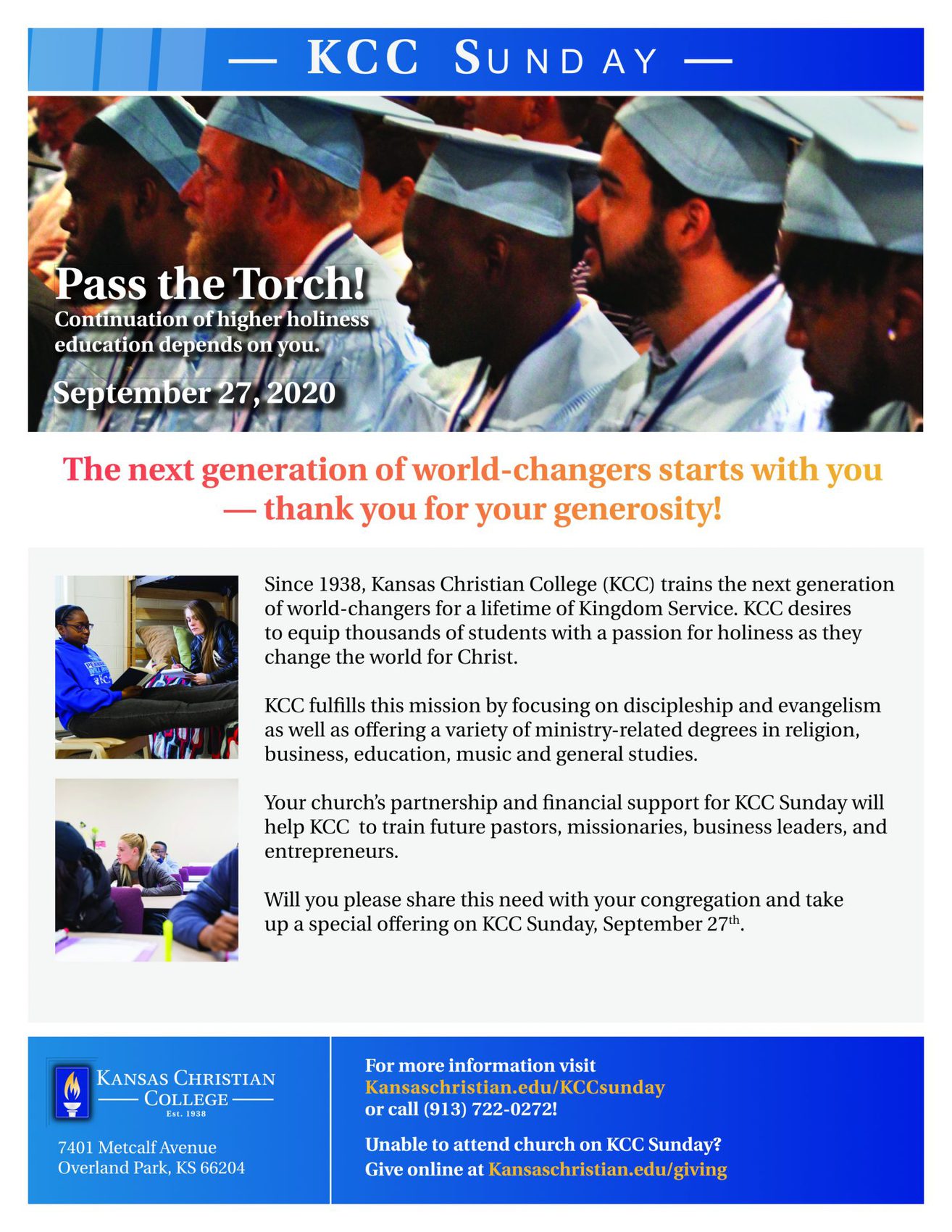 2020_KCCsunday_Flyer_Color - Kansas Christian College